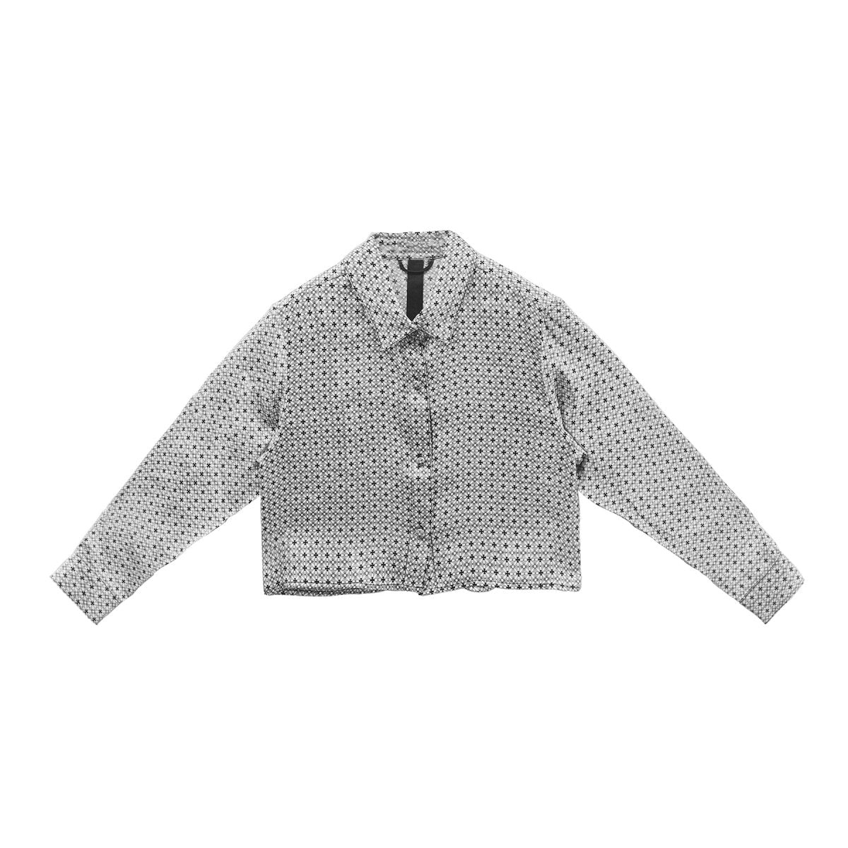 Chrome Hearts Grey Silk Cross Pattern Cropped Shirt