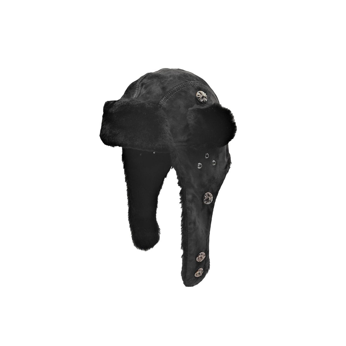 Chrome Hearts Silver Button Suede Leather Trapper Hat - SRM – SHENGLI ...
