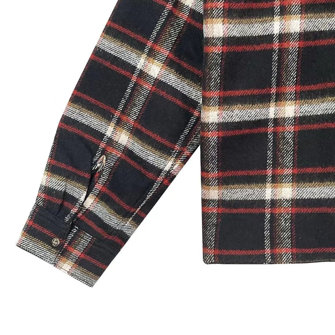 Chrome Hearts Plaid Flannel Fur Jacket - SHENGLI ROAD MARKET